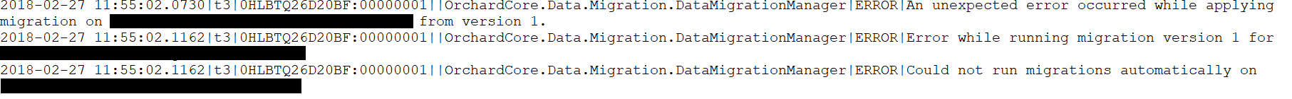 Error handling in migrations · Issue #1530 · OrchardCMS/OrchardCore · GitHub