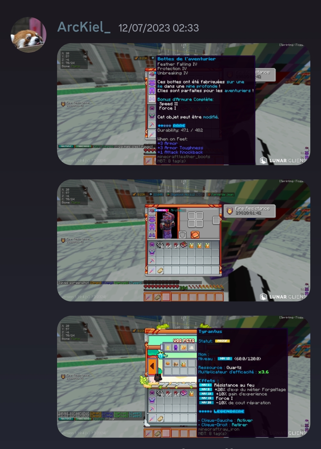 Report ticket > Armure aventuriers · Issue #164 · RivrsMc/SeasonSky-Issues · GitHub