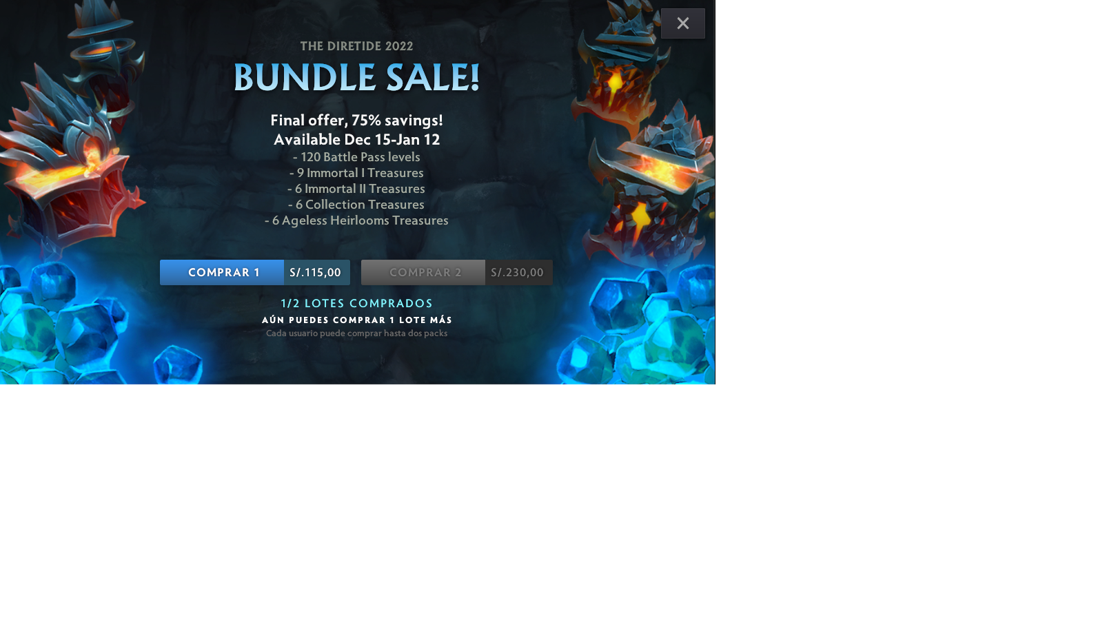 I can't buy 2 bundle for the diretide 2022 · Issue #5973 · ValveSoftware/Dota2-Gameplay · GitHub