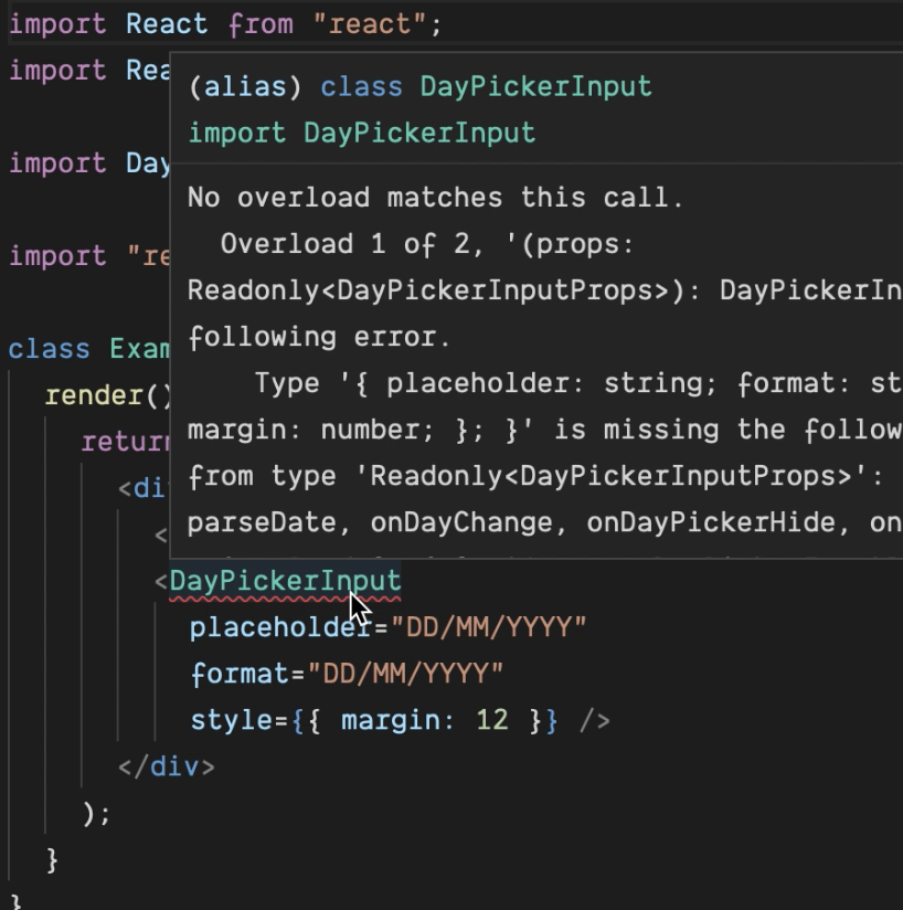 Lack Of Style Property In The Daypickerinputprops Interface · Issue 966 · Gpblreact Day Picker 