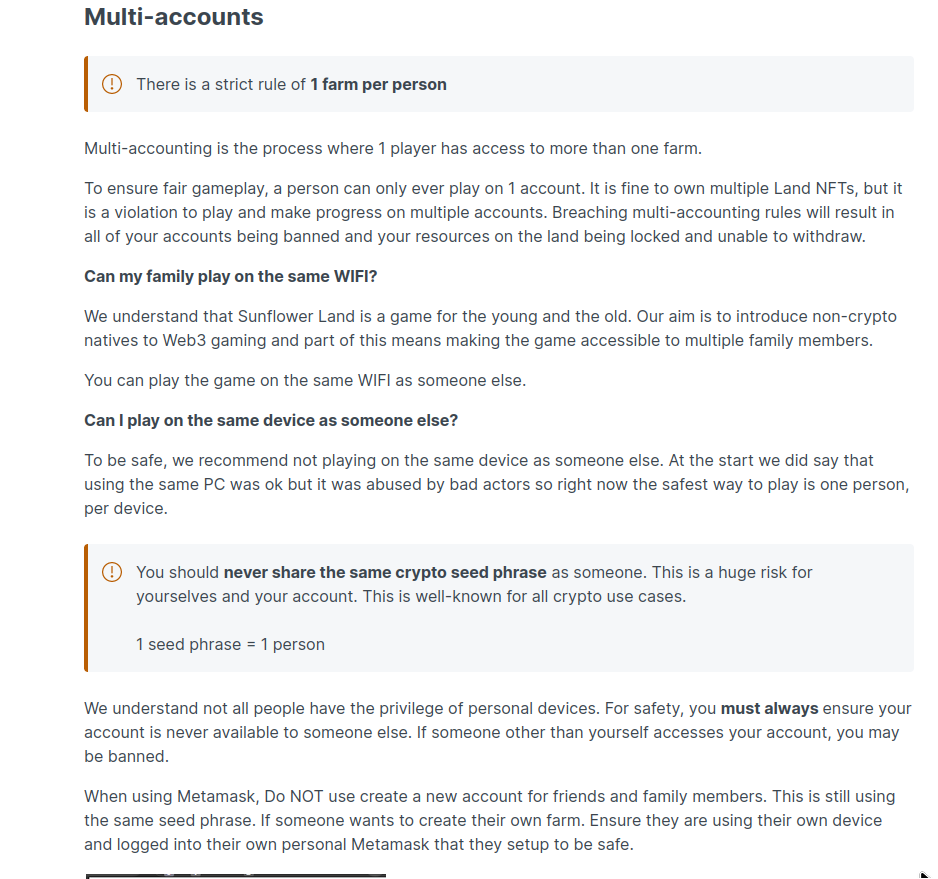 Concern about multi account · sunflower-land sunflower-land · Discussion #2063 · GitHub