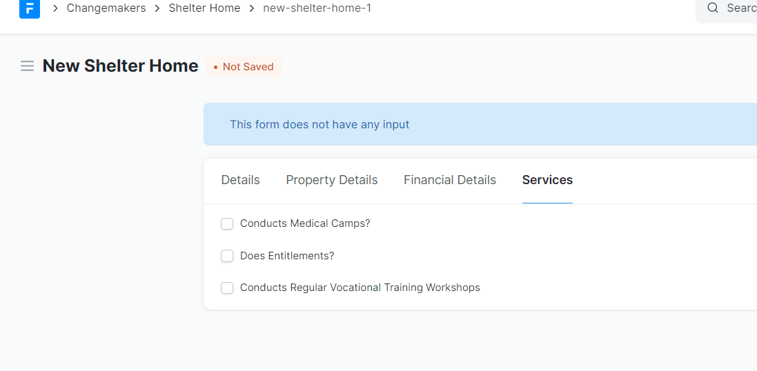 Shelter home: issues · Issue #27 · frappe/changemakers · GitHub