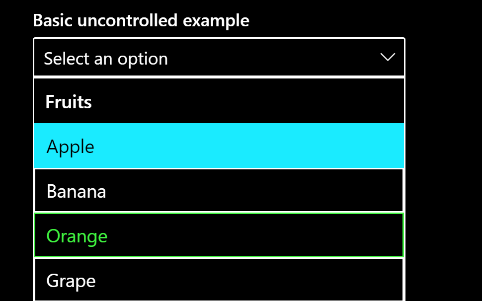 No focus indicator on focused dropdown item under windows high contrast ...