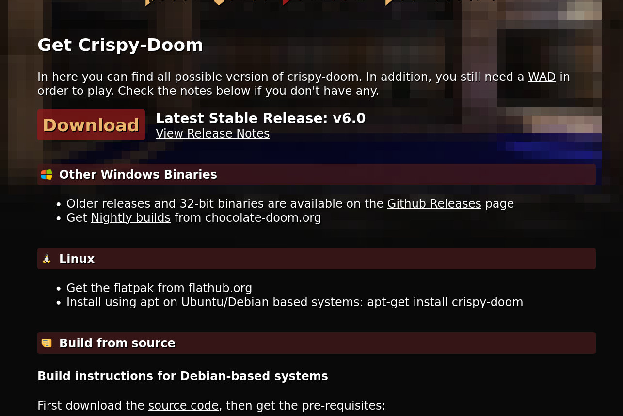 Create a dedicated homepage for Crispy Doom · Issue #1041 · fabiangreffrath/crispy-doom · GitHub