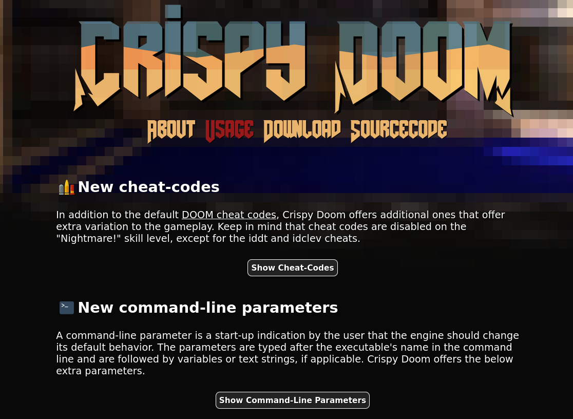 Create a dedicated homepage for Crispy Doom · Issue #1041 · fabiangreffrath/crispy-doom · GitHub