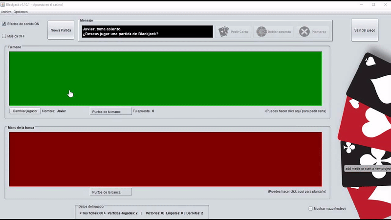 GitHub - sbarberog/Blackjack: Simple Blackjack game with GUI and SQL ...