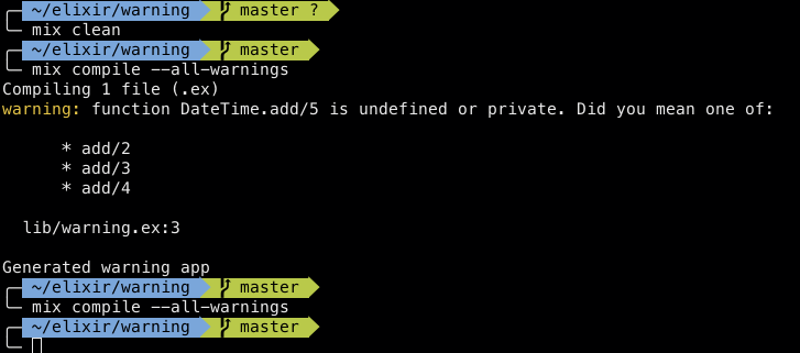 mix compile --all-warnings not showing warnings after successive runs · Issue #9115 · elixir ...