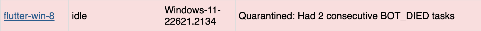 Machine win-8 pickup errors - Quarantined: Had 2 consecutive BOT_DIED ...