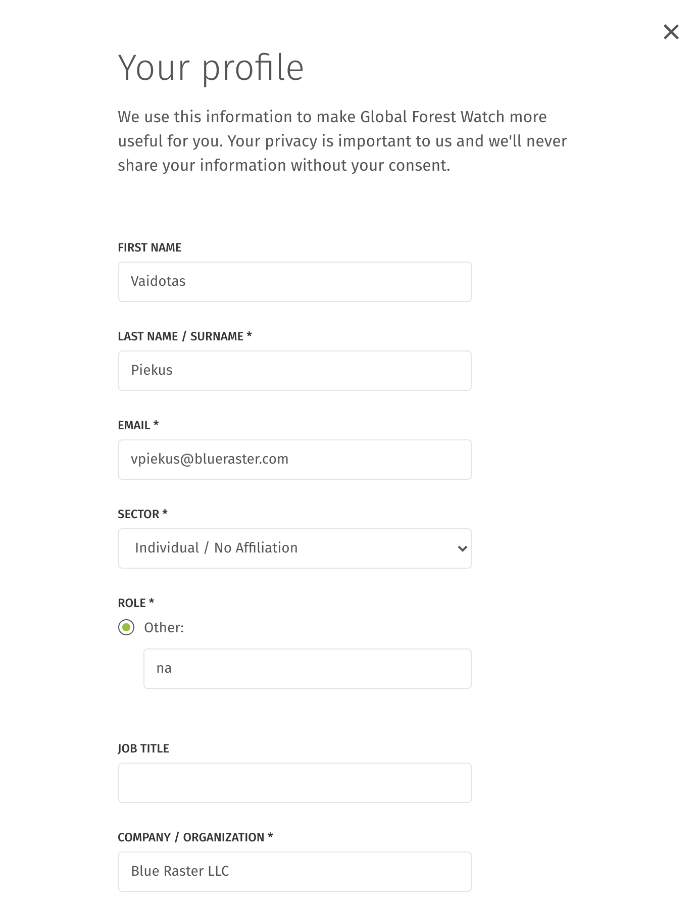Edit MyGFW Profile Screen · Issue #1141 · wri/gfw-mapbuilder · GitHub