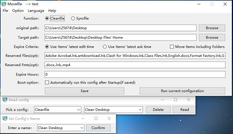 GitHub - HNRobert/Movefile: 一个用于文件处理的软件，可以用于整理桌面，同步文件等等; A programme ...