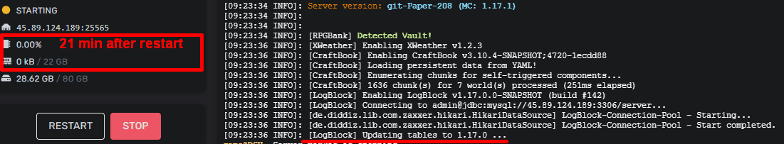 Logblock stocks Serverstart since Build 140 up to latest · Issue #837 ...
