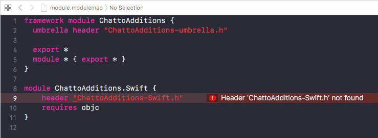Compile error: Header 'ChattoAdditions-Swift.h' not found · Issue #504 · badoo/Chatto · GitHub