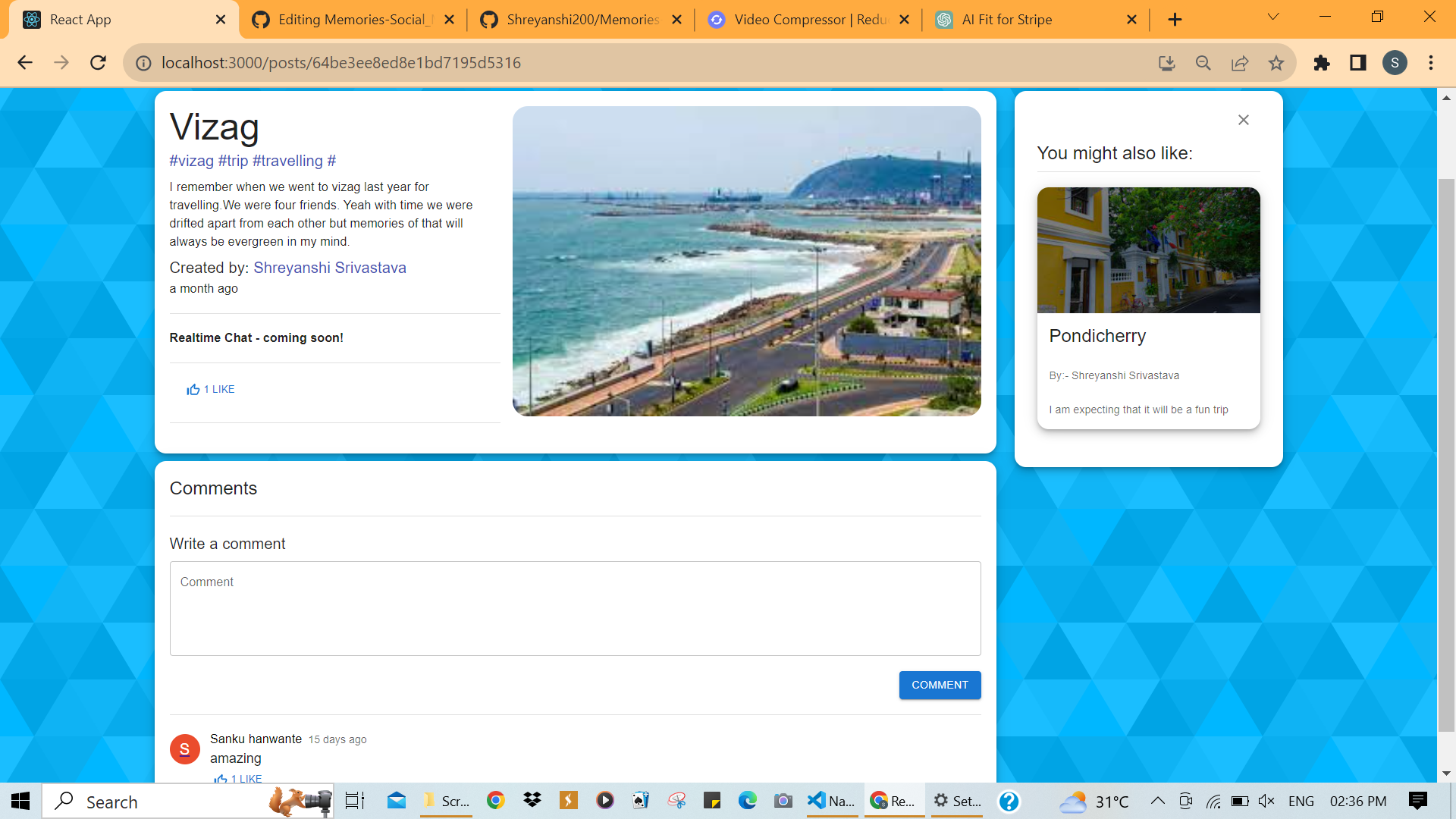 GitHub - Shreyanshi200/Memories-Social_Media_Application