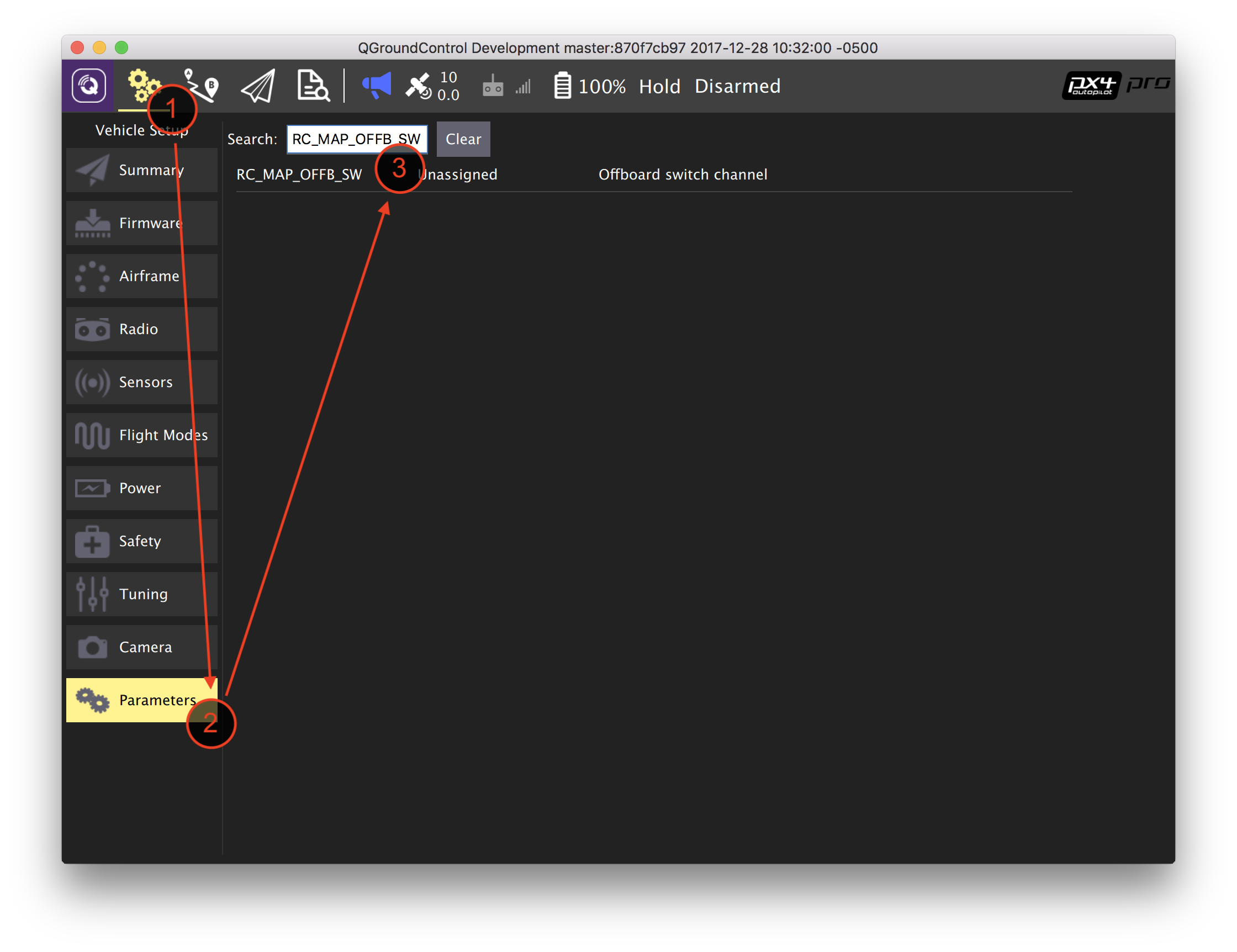 Need A Page That Explains How To Find A Parameter Issue 122 PX4