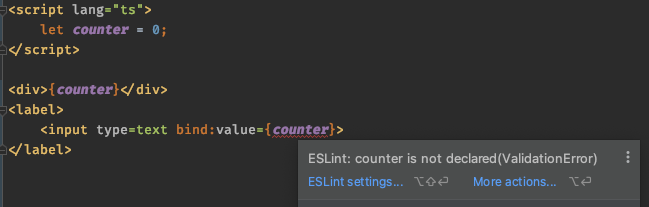Eslint Gives Validation Error For Variables Used Within Bindings · Issue 85 · Sveltejseslint 
