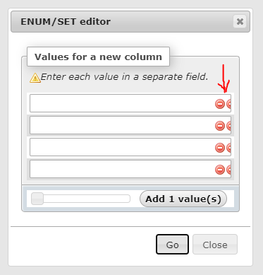 ENUM/SET value field delete button background-repeat problem · Issue #16254 · phpmyadmin ...