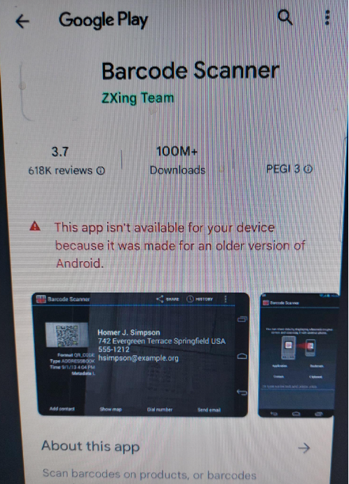 Barcode Scanner not available on Play Store for new users · zxing zxing · Discussion #1608 · GitHub