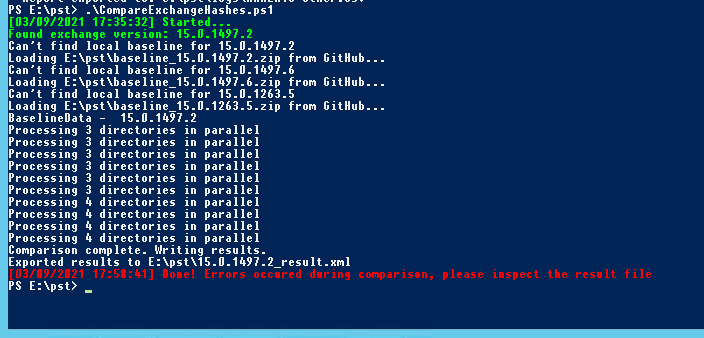[Issue] CompareExchangeHashes.ps1: Done! Errors occured during comparison, please inspect the ...