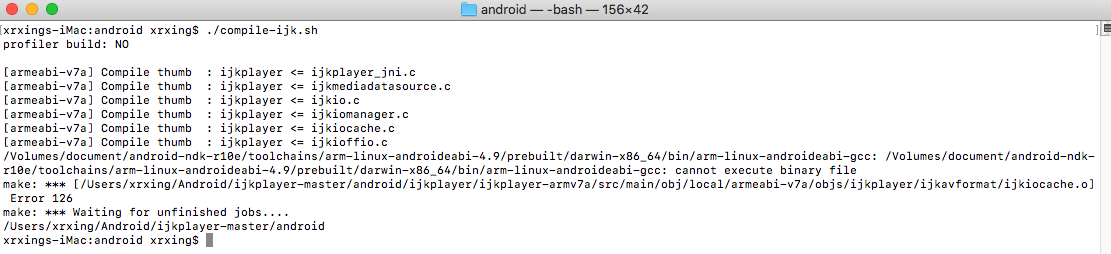mac下编译安卓的ijkplayer到最后一步出错 · Issue #4823 · bilibili/ijkplayer · GitHub