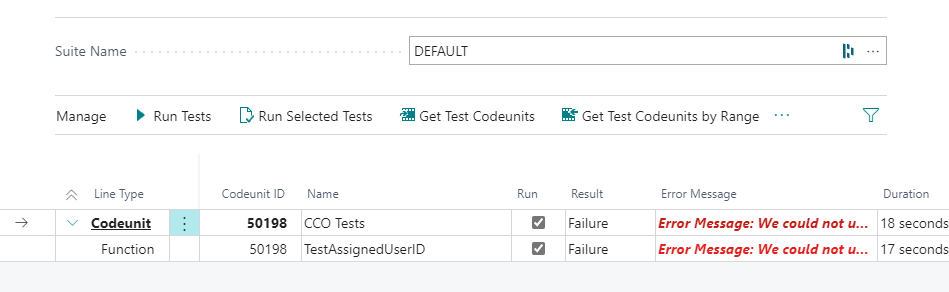 Test automation failed on standard MS test framework when it ran using ...