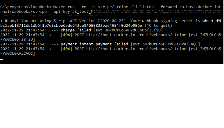 Laradock multiproject, stripe-cli --forward-to issue · Issue #1005 · stripe/stripe-cli · GitHub