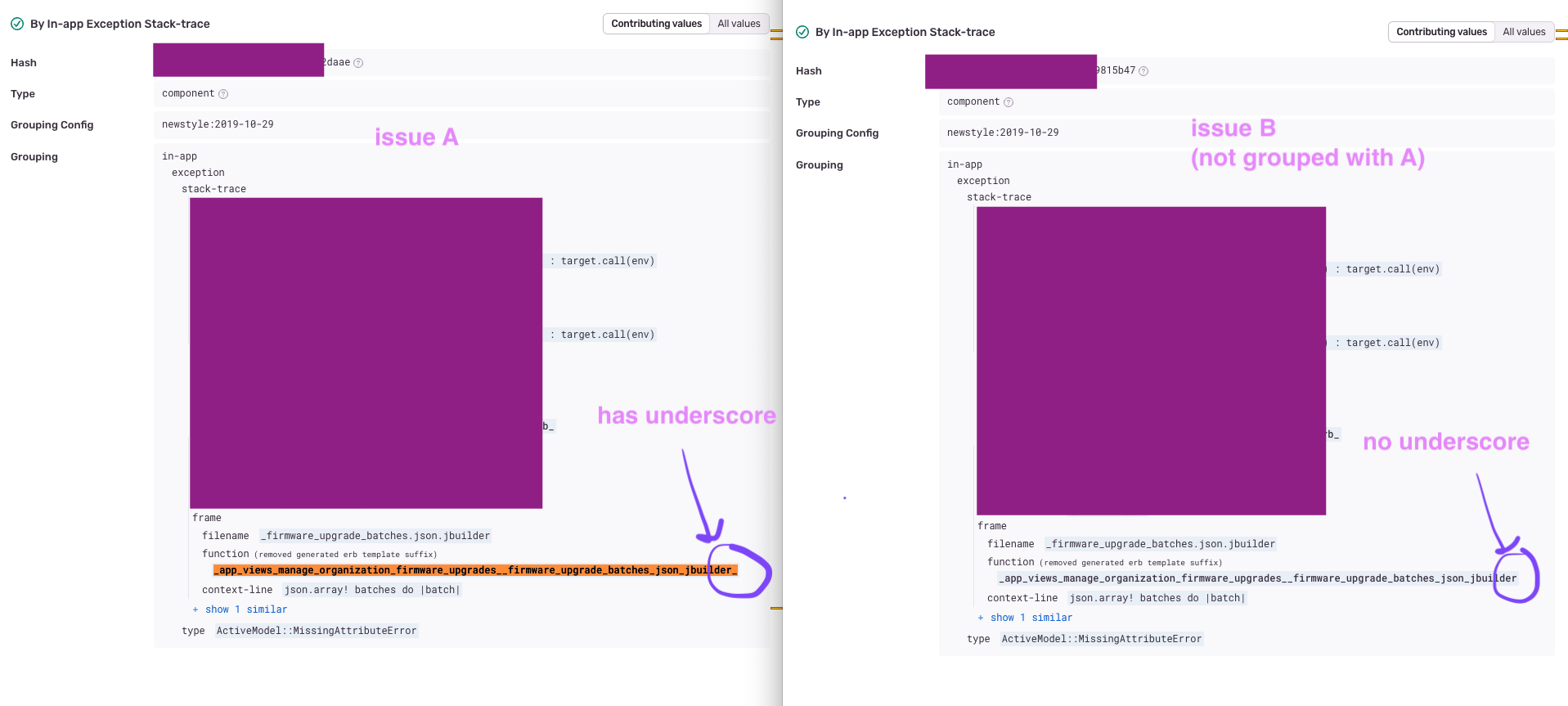 Improve Ruby Grouping for generated ERB template suffix · Issue #47289 · getsentry/sentry · GitHub