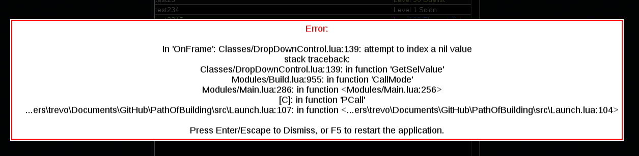 Trying to load a new build into an old version of PoB causes various crashes · Issue #4397 ...