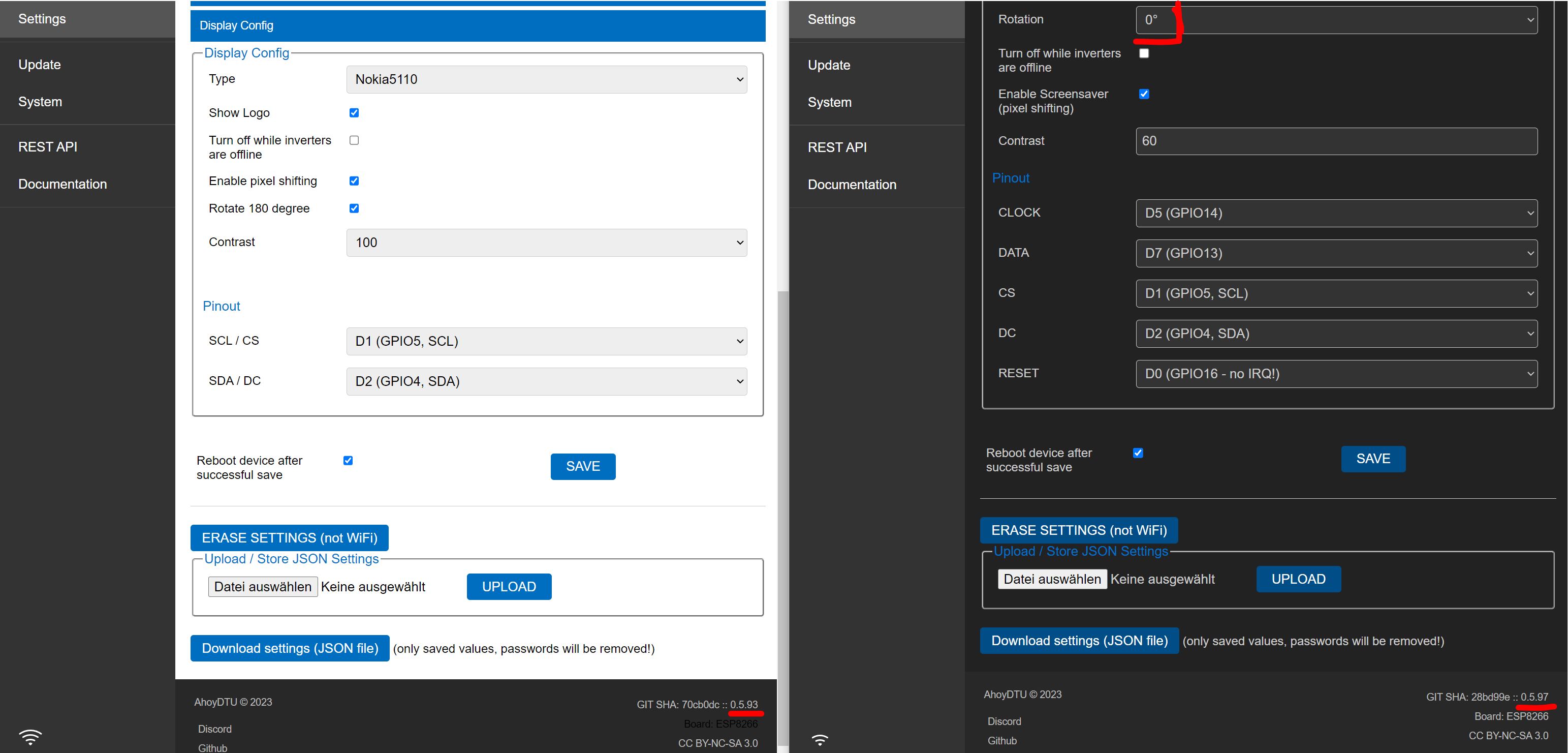 development version 0.5.95 Nokia-Display fehlt plötzlich in den Settings · Issue #746 · lumapu ...