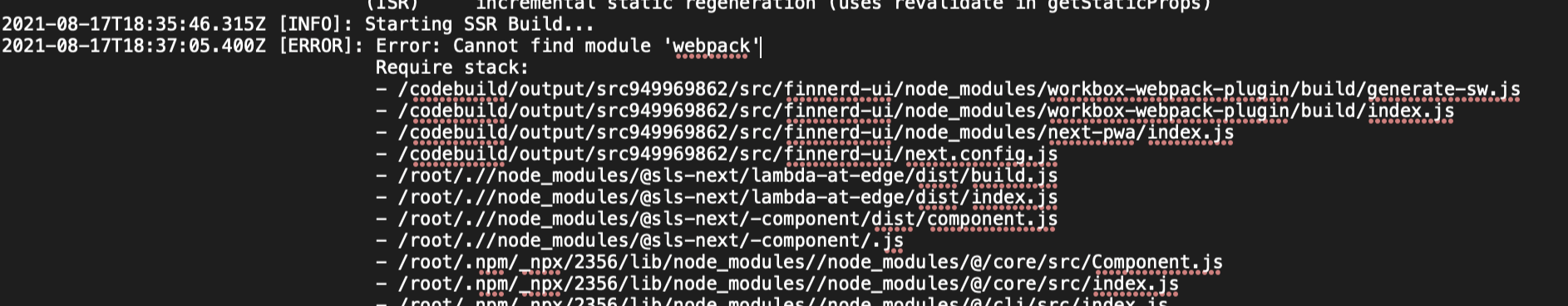 AWS Amplify ( Cannot find module 'webpack' ) · Issue #266 · shadowwalker/next-pwa · GitHub