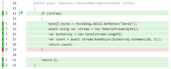 Return In Await Using Without Braces In If Statement Has Uncovered Line · Issue 1333 · Coverlet 