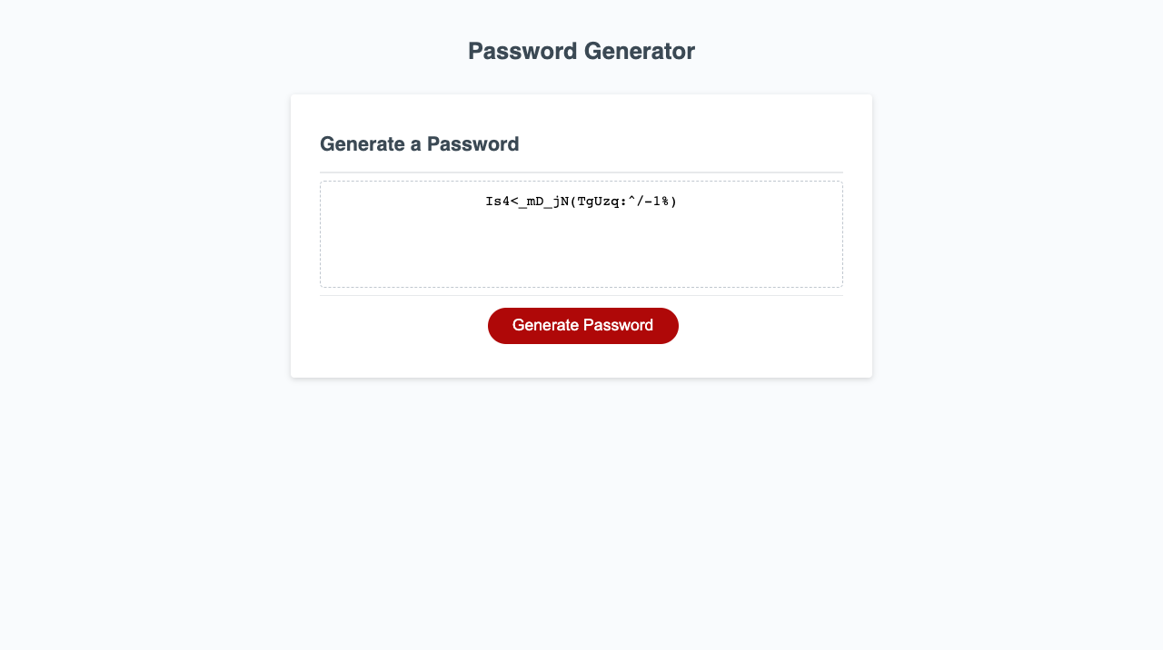 GitHub - ChelseaLuevano/M3-Password-Generator: This browser application can be used to generate ...
