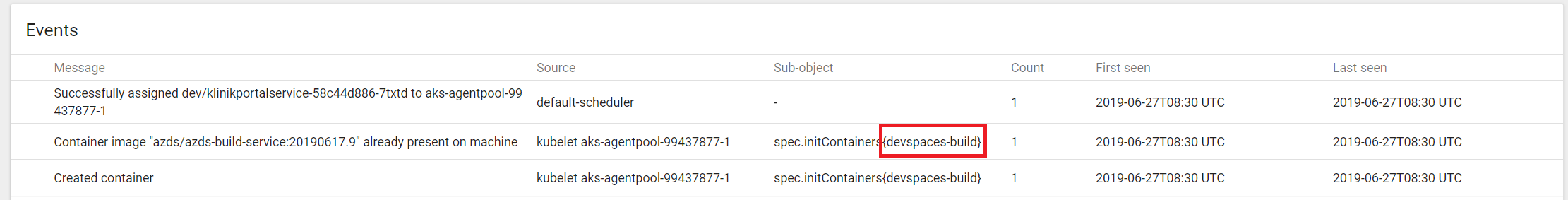 Missing devspace buildnumber in K8 events · Issue #124 · Azure/dev-spaces · GitHub