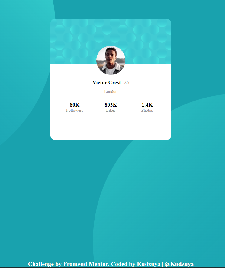 GitHub - Kudzuya/Profile-card-component: Frontend Mentor | Profile card component