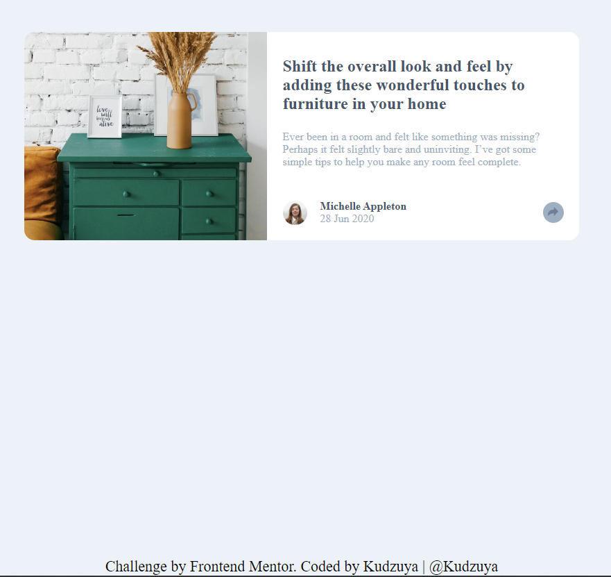 GitHub - Kudzuya/article-preview-component: FM