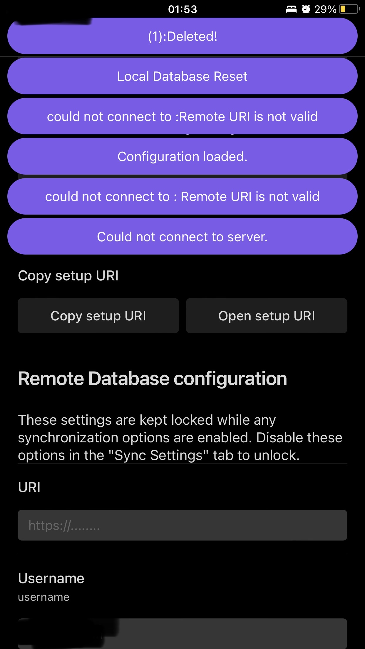 iPhone "could not connect to: Remote URI is not valid" when setting up second device · Issue ...