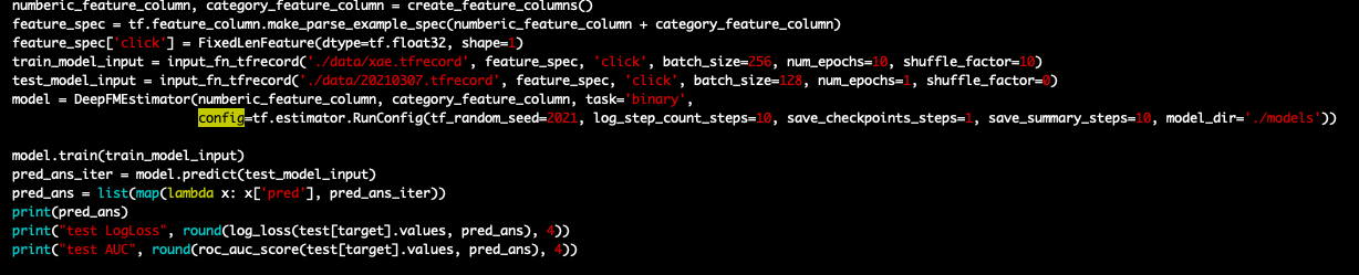 使用DeepFMEstimator，怎么打印训练过程每轮的loss和auc情况 · Issue #355 · shenweichen/DeepCTR · GitHub