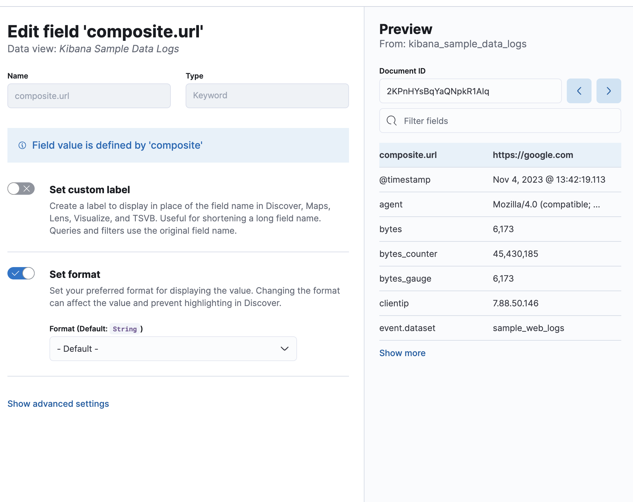 Field format isn't saved for composite runtime field · Issue #168574 ... Field format isn't saved for composite runtime field · Issue #168574 ...