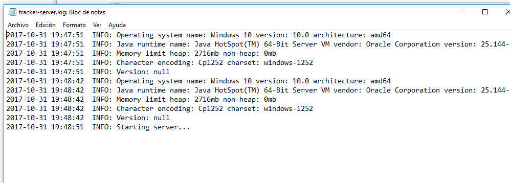 Web traccar does not load, it stays in the blue circle and at the end it opens connection error ...