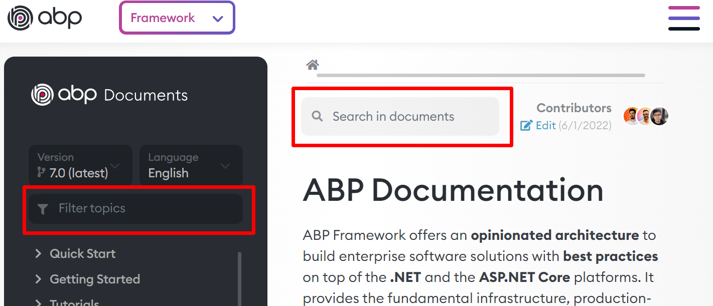 Improve filter/search of ABP Documents · Issue #15787 · abpframework/abp · GitHub