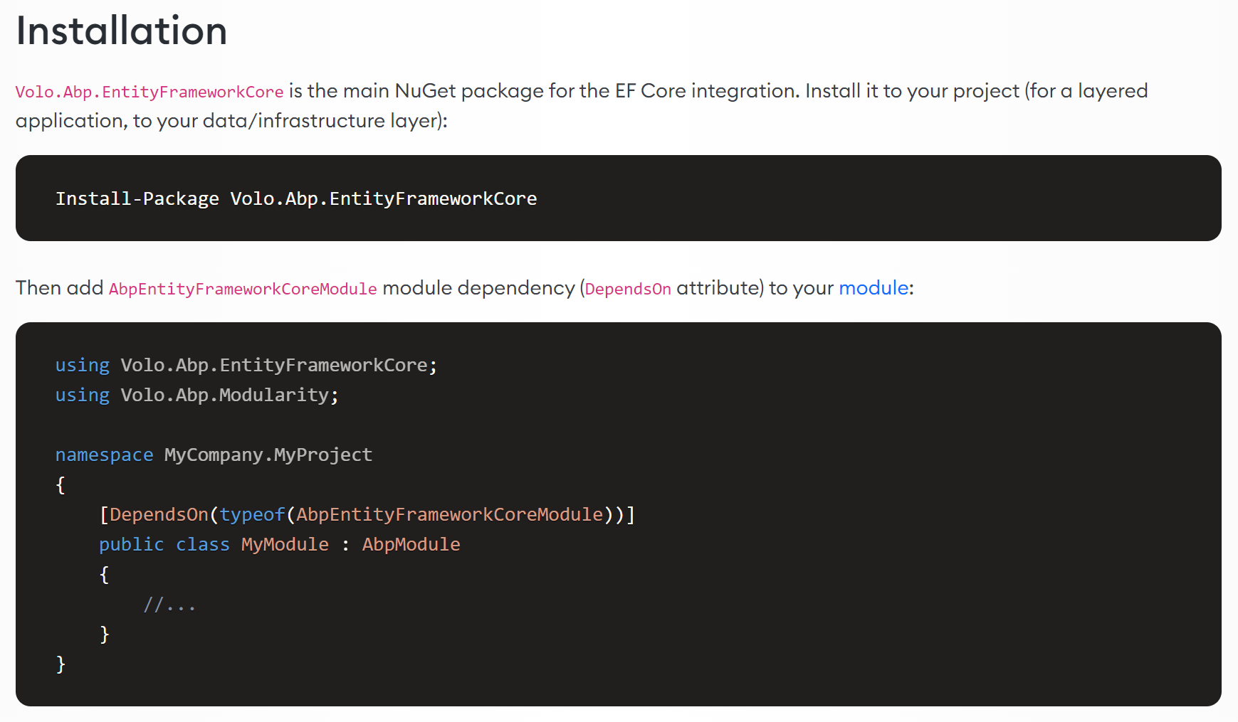 Update Installation Sections In Some Documents · Issue 16811 · Abpframeworkabp · Github
