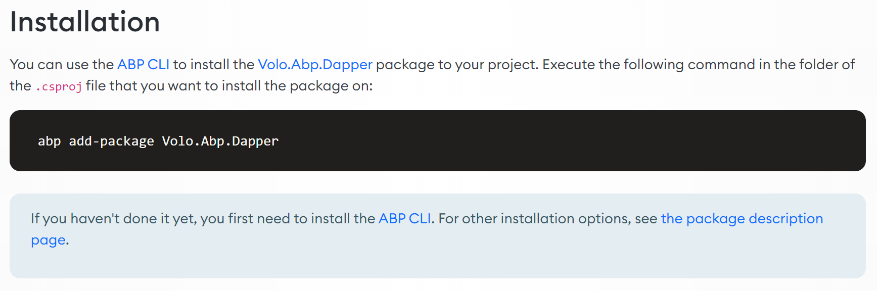 Update Installation sections in some documents · Issue #16811 · abpframework/abp · GitHub