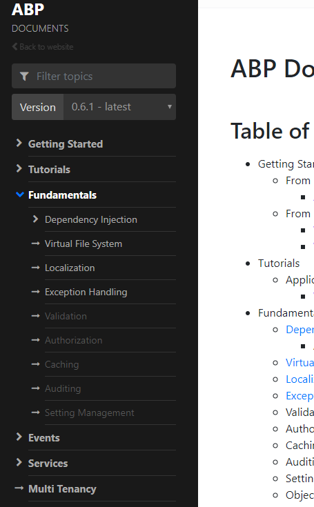 Re-consider horizontal lines in the navigation area · Issue #563 · abpframework/abp · GitHub