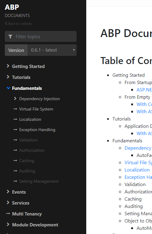 Re-consider horizontal lines in the navigation area · Issue #563 · abpframework/abp · GitHub