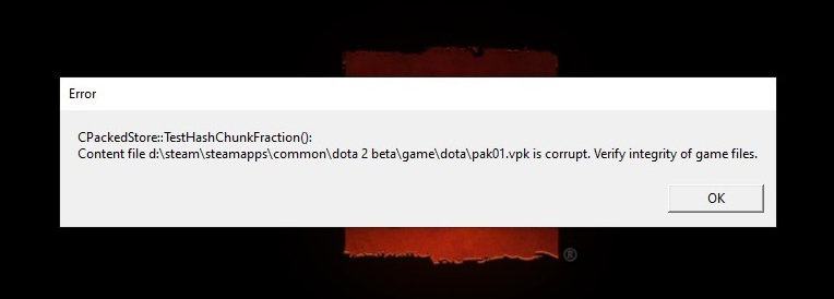 pak01.vpk is corrupt game crashes · Issue #8866 · ValveSoftware/Dota2-Gameplay · GitHub