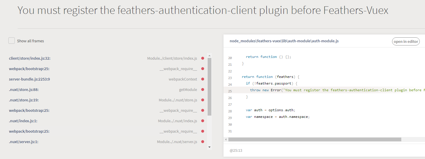 You Must Register The Feathers Authentication Client Plugin Before Feathers Vuex · Issue 159
