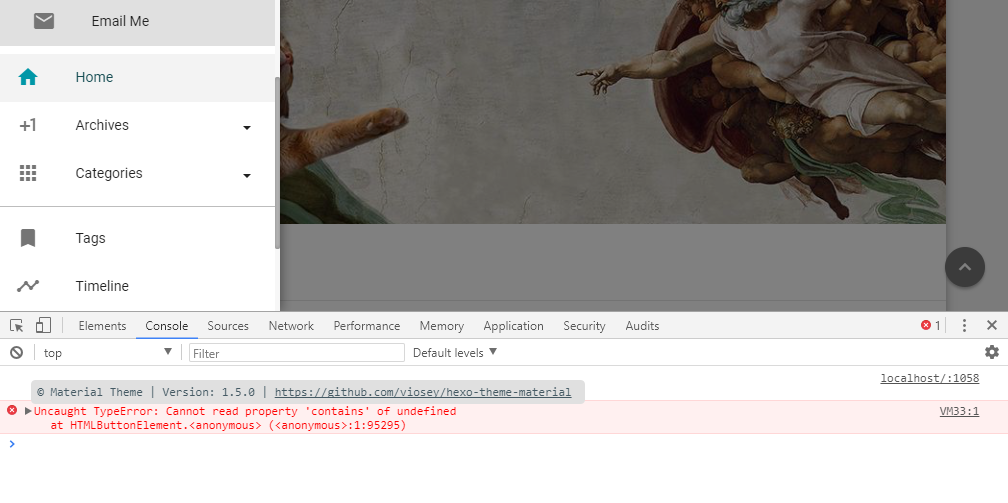 Uncaught TypeError: Cannot read property 'contains' of undefined at HTMLButtonElement. ( :1: ...