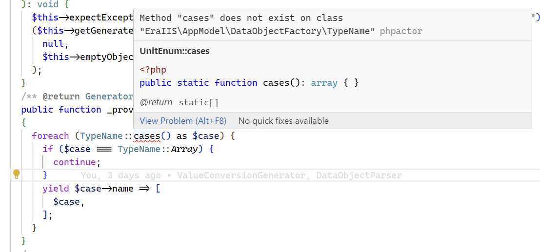 Method "cases" does not exist on class My\Beautiful\Enum · Issue #2378 · phpactor/phpactor · GitHub