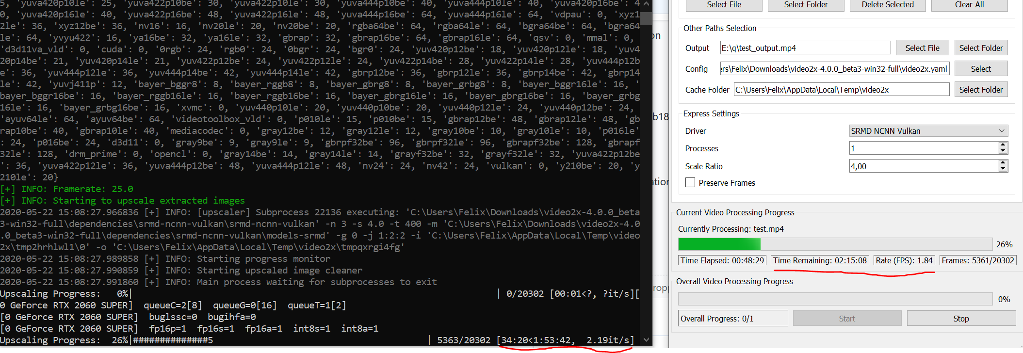 Different time remaining guesses and frames per second in GUI and CLI · Issue #263 · k4yt3x ...