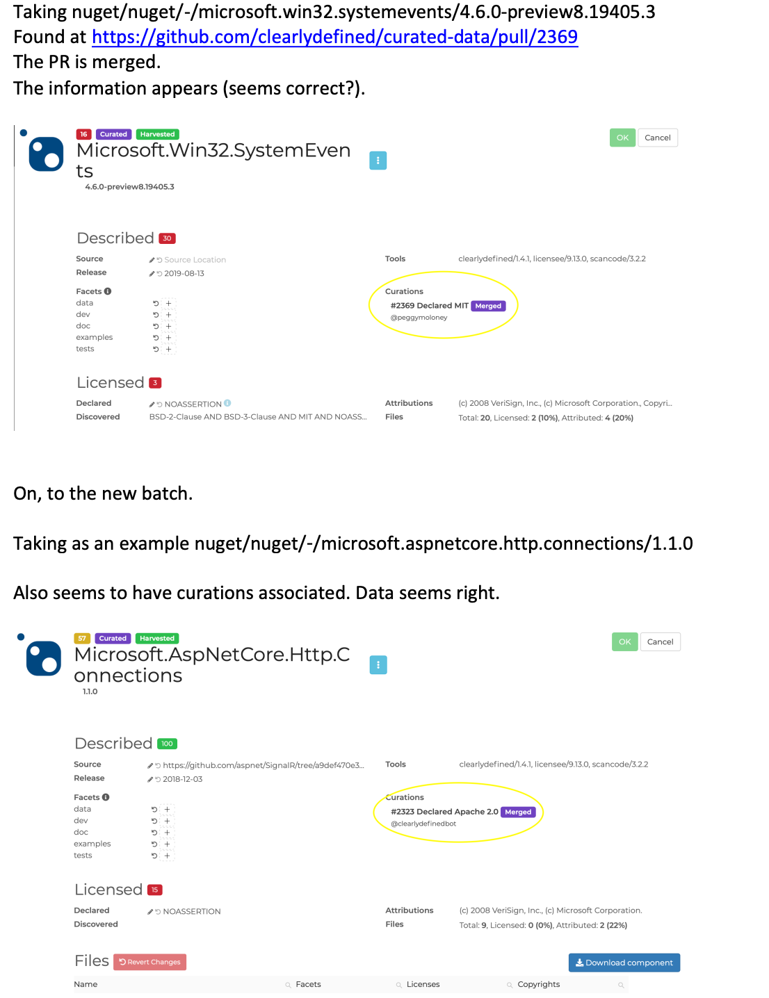 Merged curations not showing up in ClearlyDefined · Issue #604 · clearlydefined/service · GitHub