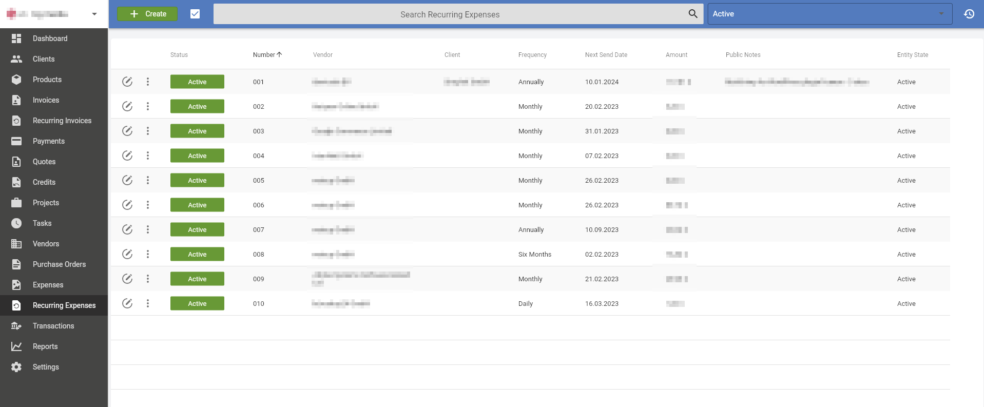 No expense items created by recurring expenses · Issue #8379 · invoiceninja/invoiceninja · GitHub
